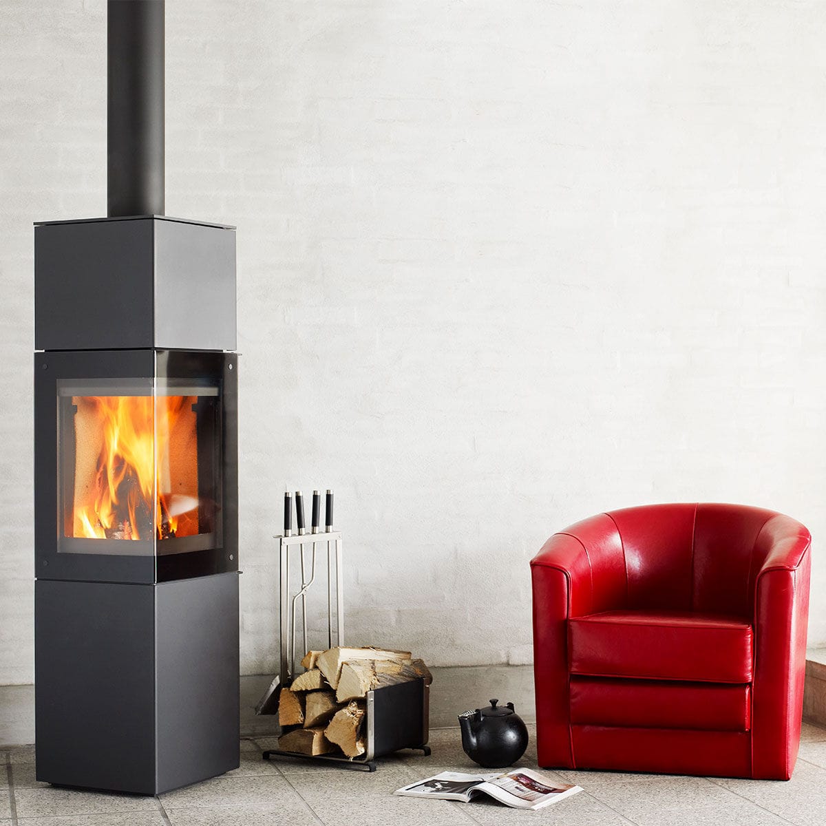 Wood heating stove - PANORAMA 1500 - Jydepejsen A/S - 4 kW / 9 kW ...
