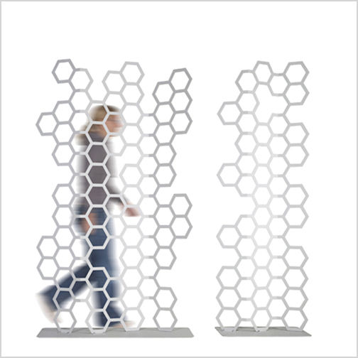 Contemporary screen - COMB_INATION - FLORA - steel / stainless steel ...