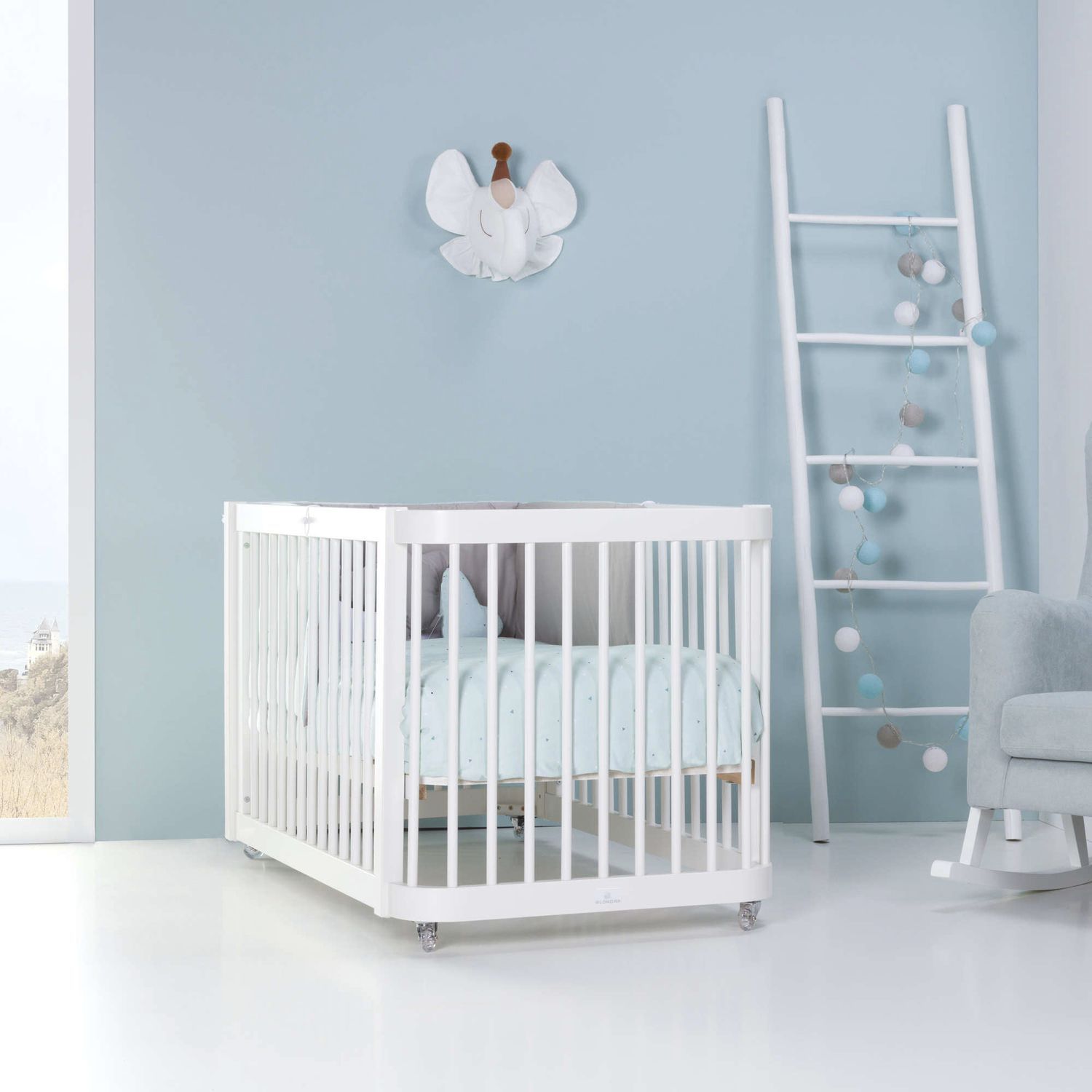Single baby bed - Crea Due - ALONDRA - contemporary / on casters / wooden