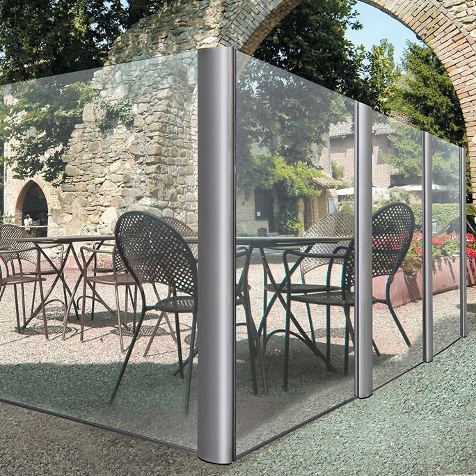 Glass windbreak panel - OASIDEHOR® COLUMN - STAR PROGETTI - aluminum ...