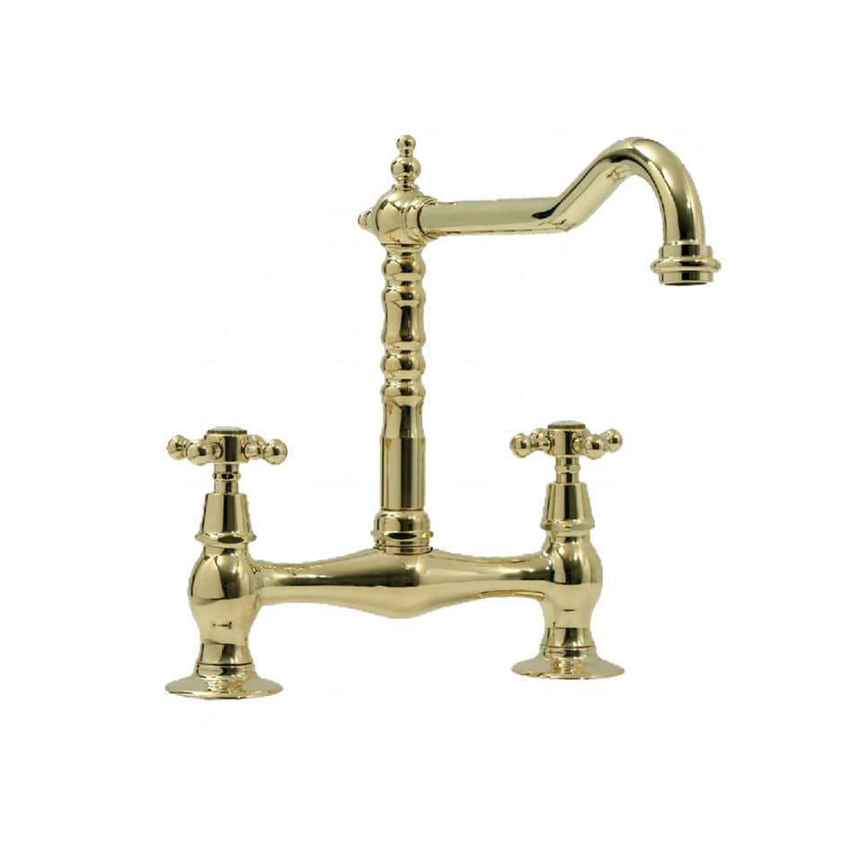Countertop double-handle mixer tap - RL12 - BLEU PROVENCE - brass ...