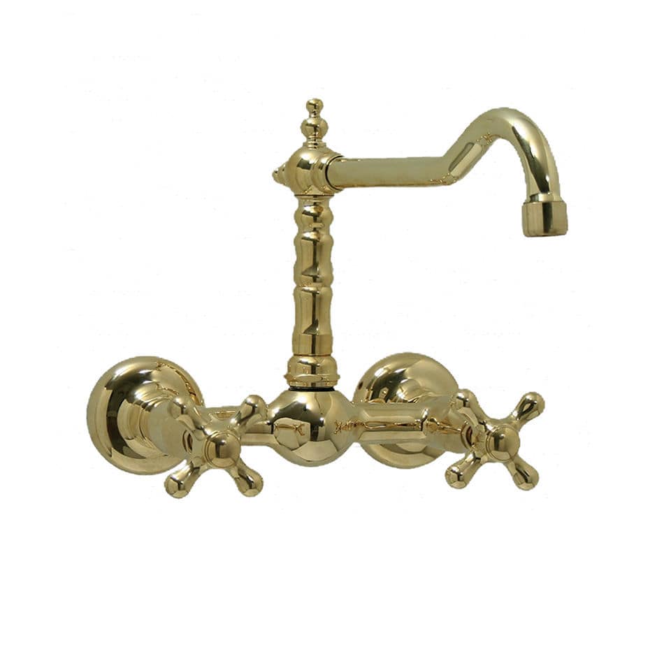 Wall-mounted double-handle mixer tap - RK15 - BLEU PROVENCE - brass ...