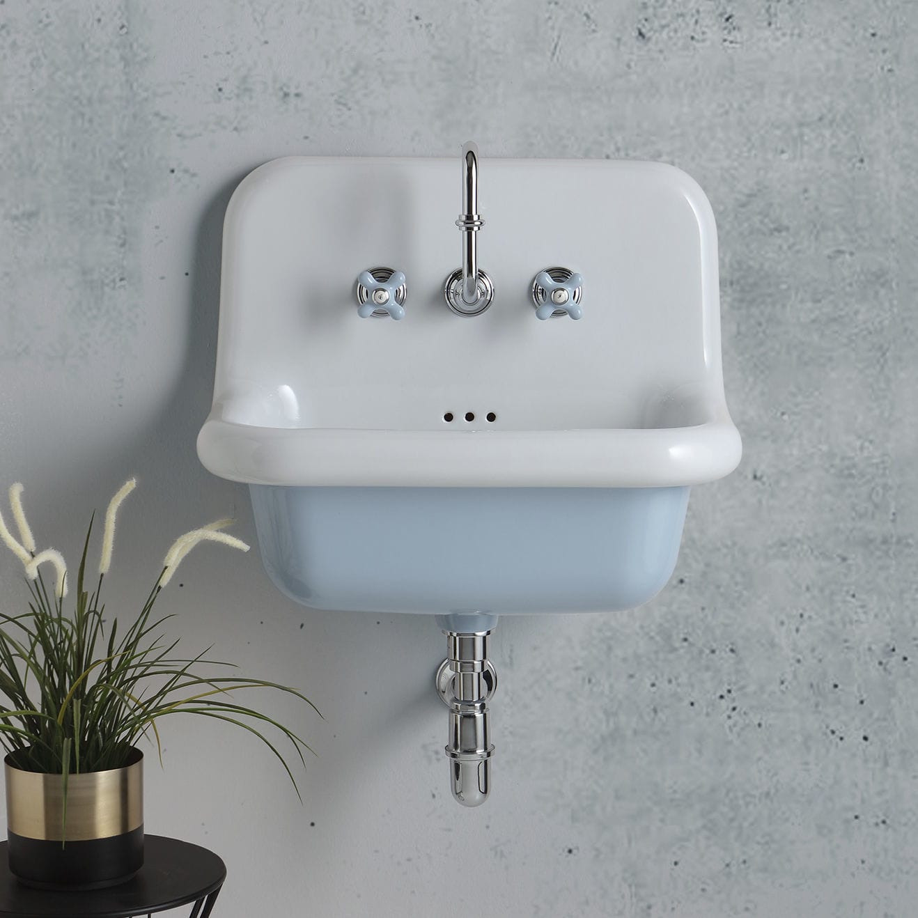 Wall-mounted washbasin - TCL60 - BLEU PROVENCE - ceramic / matte finish ...