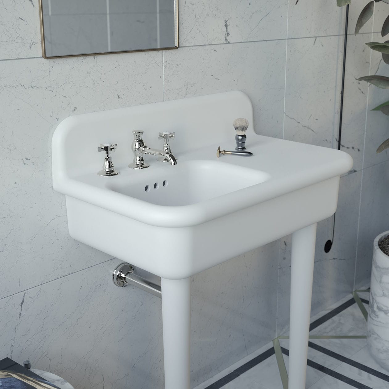 Wall-mounted washbasin - TC2LA80 - BLEU PROVENCE - ceramic / with mixer ...