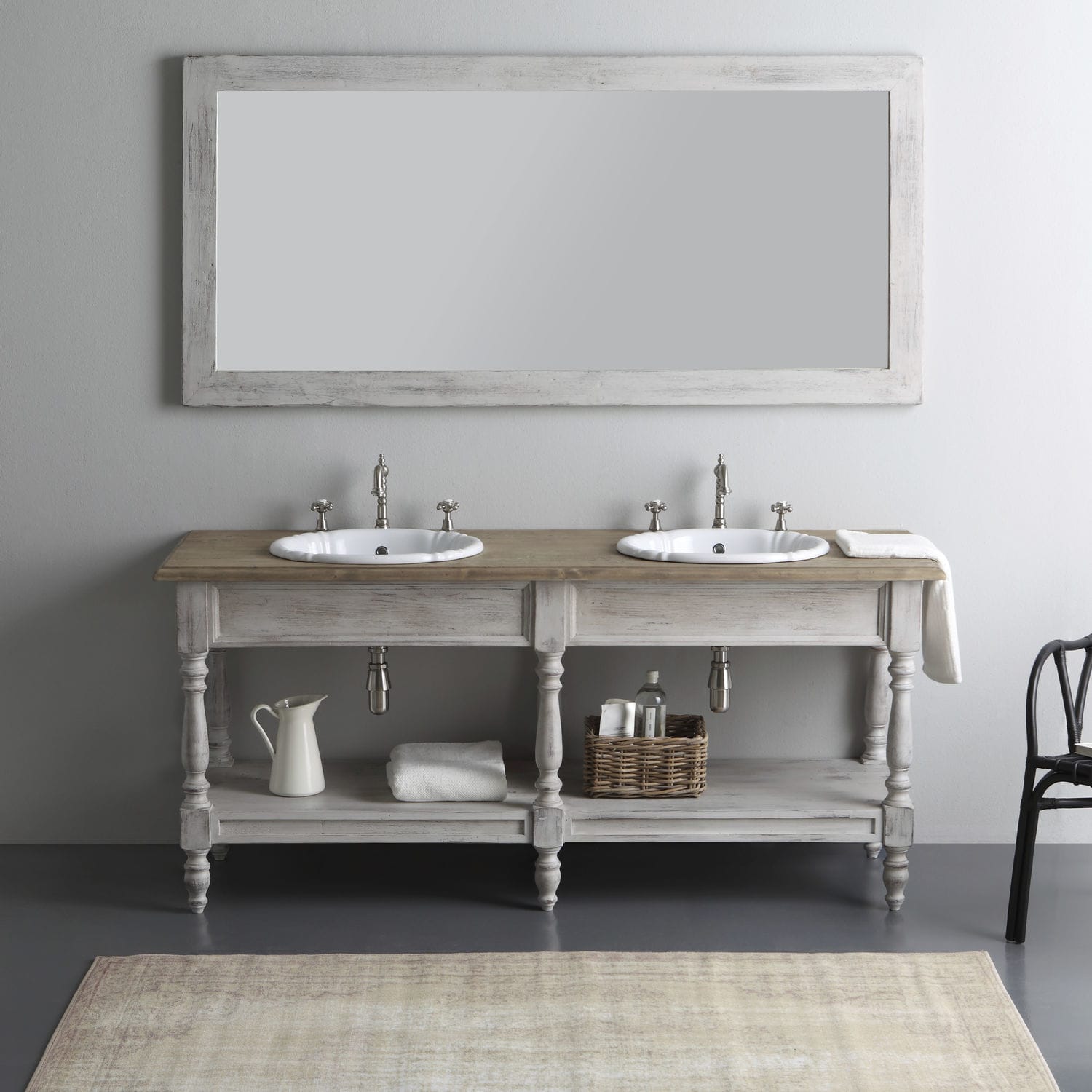 Free-standing washbasin cabinet - LAVANDE - BLEU PROVENCE - wooden ...