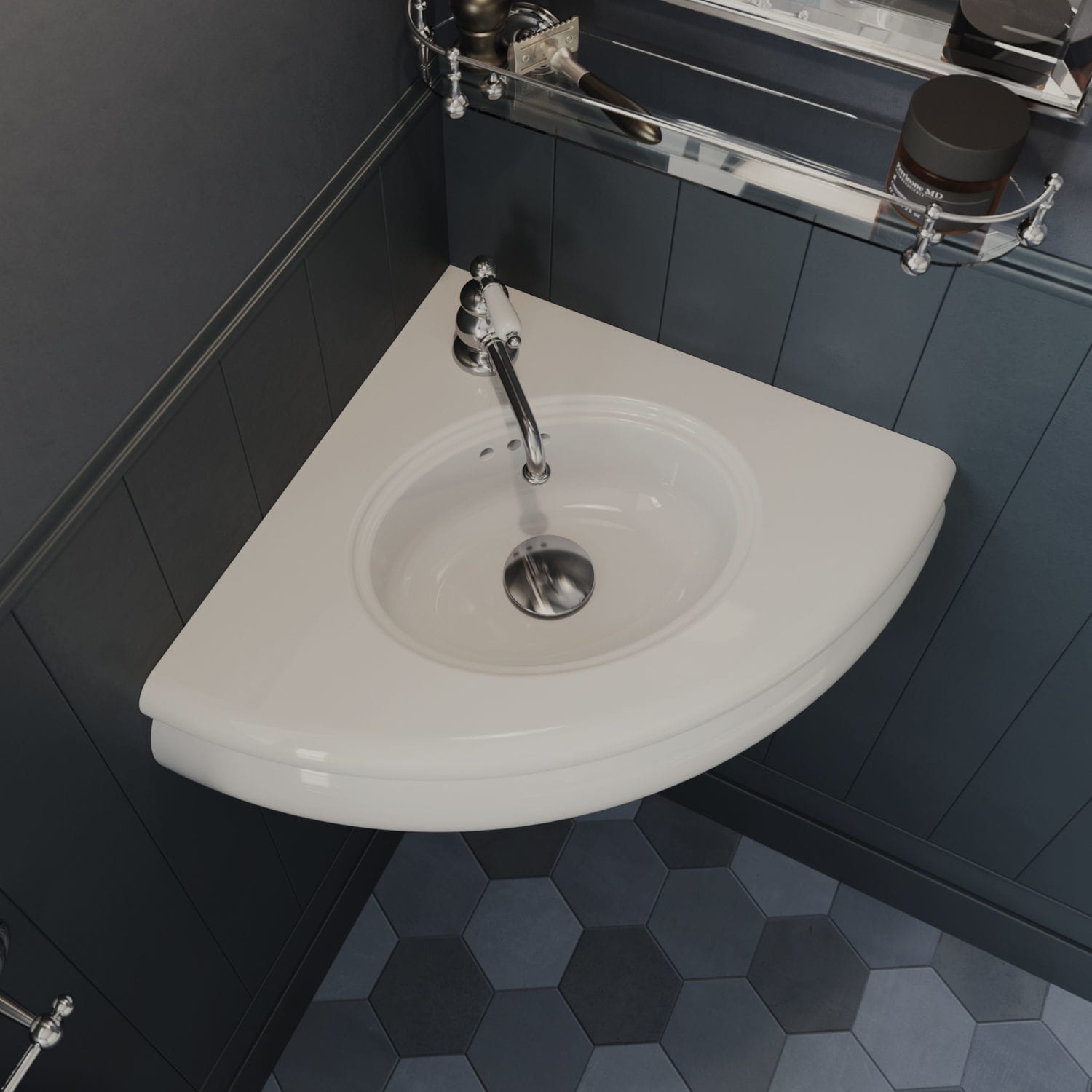 Wall-mounted washbasin - BP350 - BLEU PROVENCE - ceramic / customizable ...