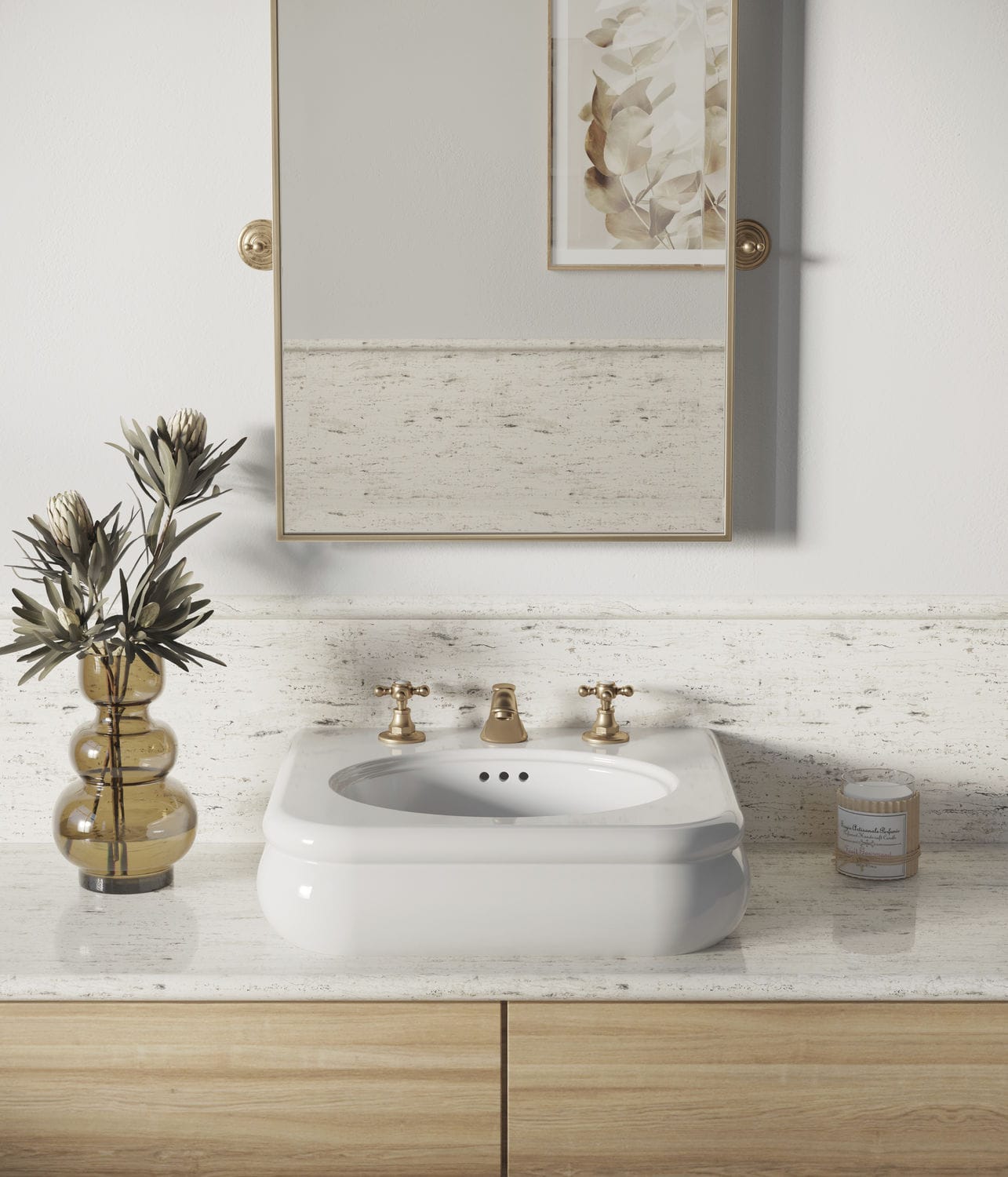 Countertop washbasin - BP355 - BLEU PROVENCE - ceramic / custom / handmade