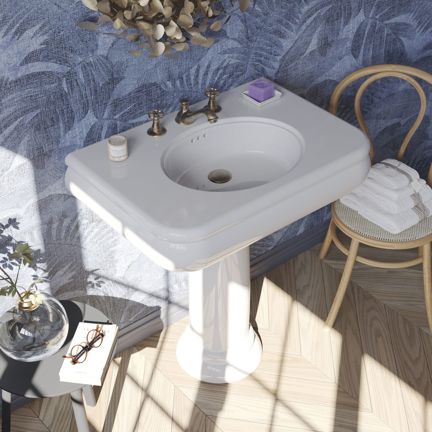 Wall-mounted washbasin - BP380 - BLEU PROVENCE - ceramic / custom ...