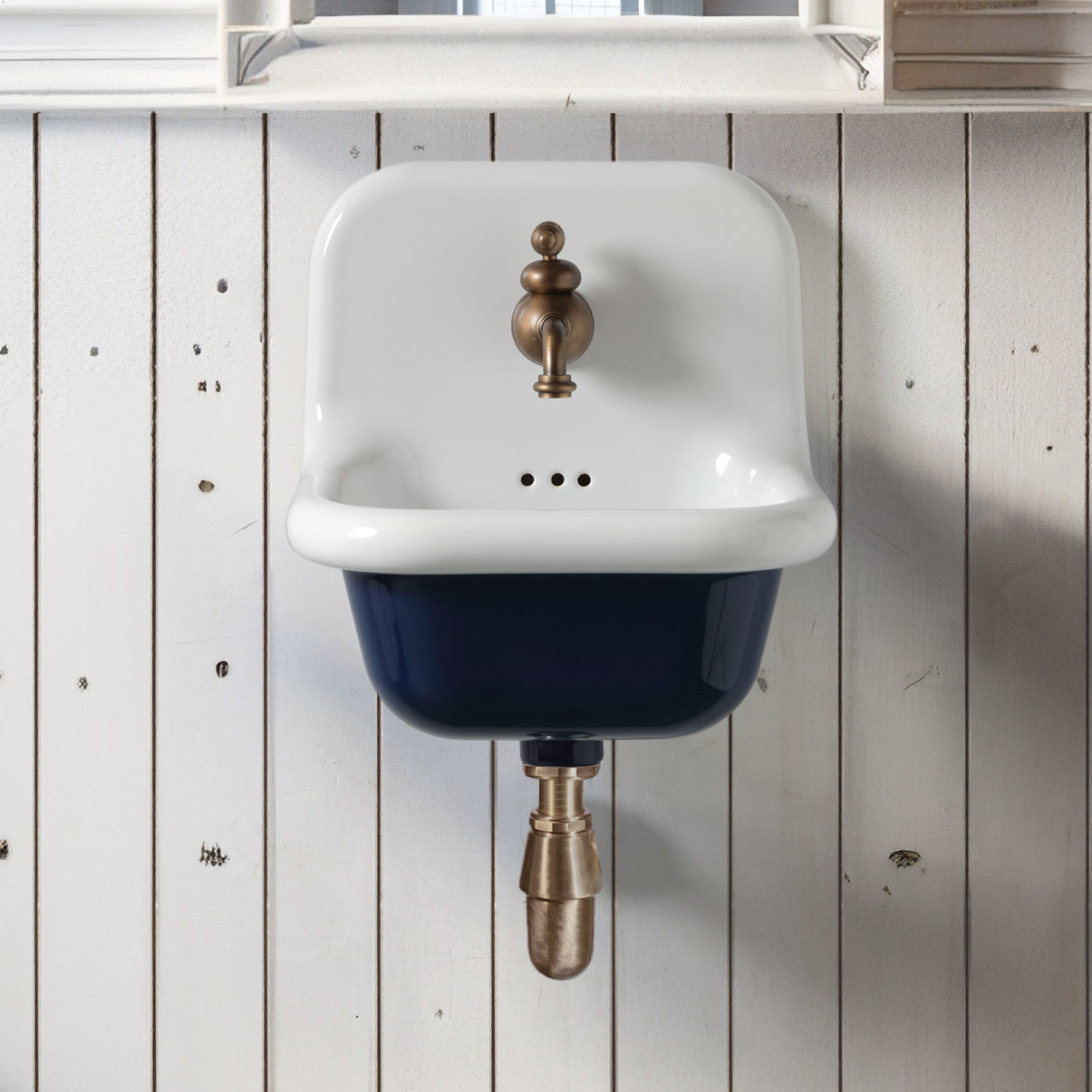 Wall-mounted washbasin - TCL40 - BLEU PROVENCE - ceramic / with towel ...