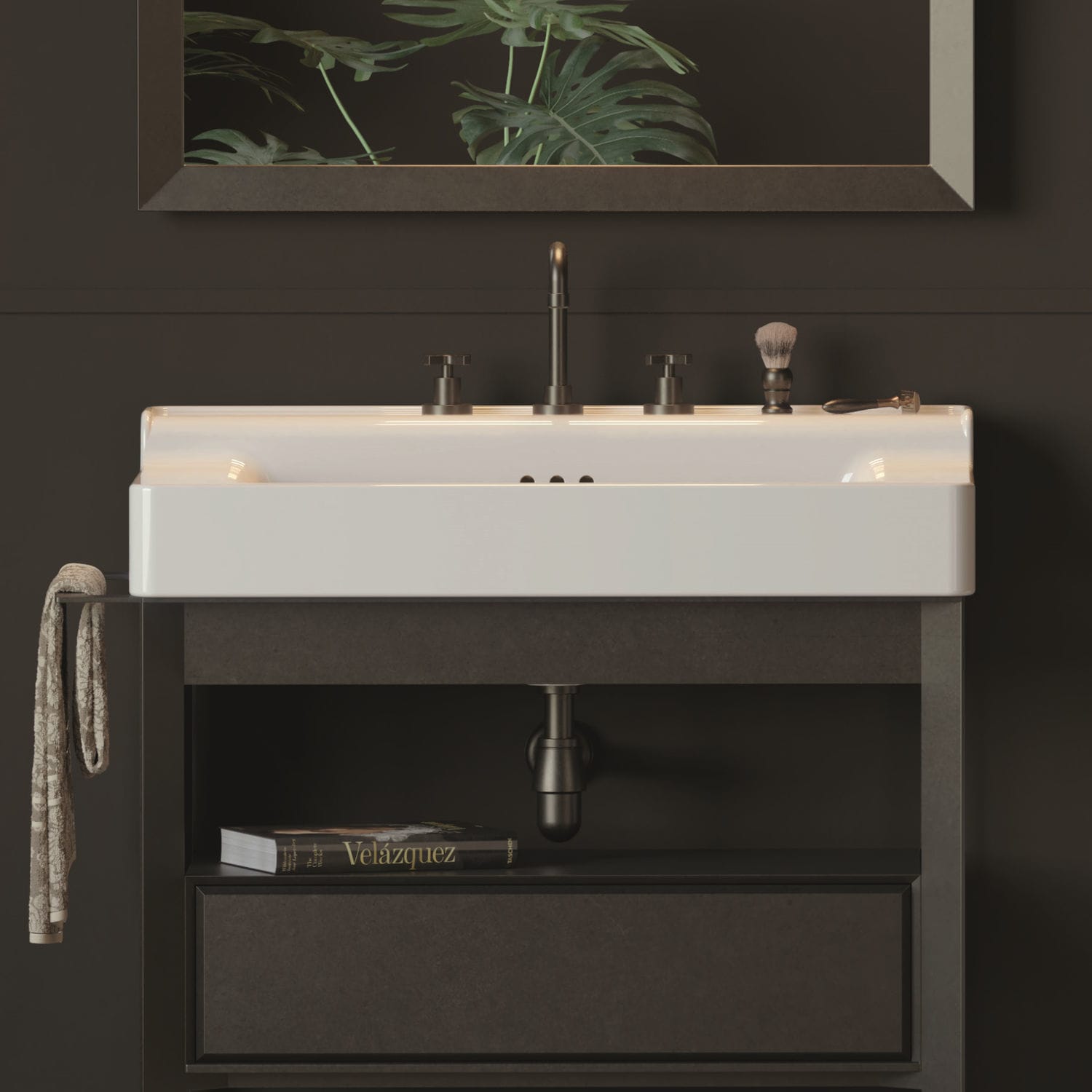 Wall-mounted washbasin - BP490 - BLEU PROVENCE - ceramic / high-gloss ...