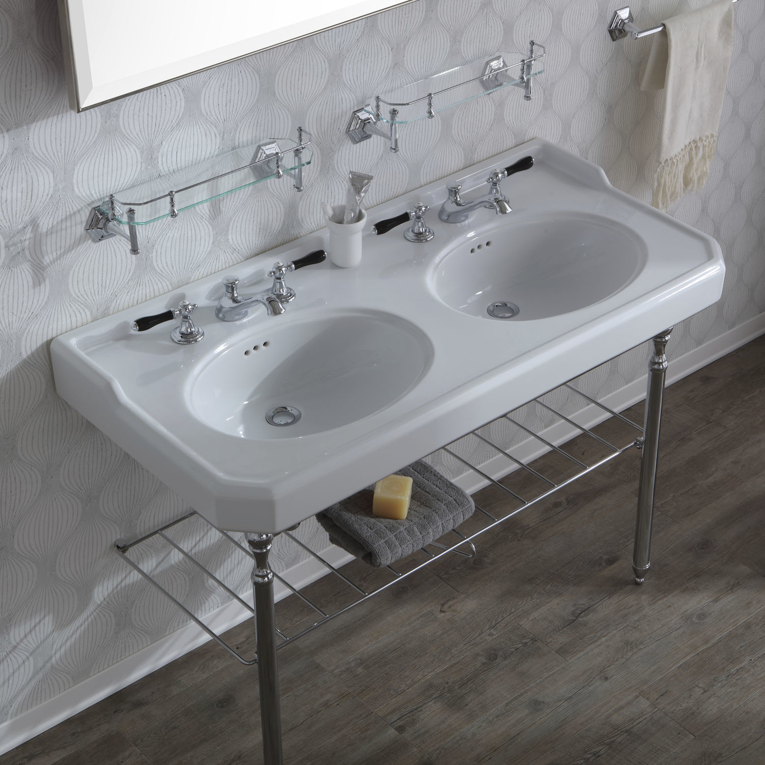 Washbasin with legs - BP7120 - BLEU PROVENCE - ceramic / double ...