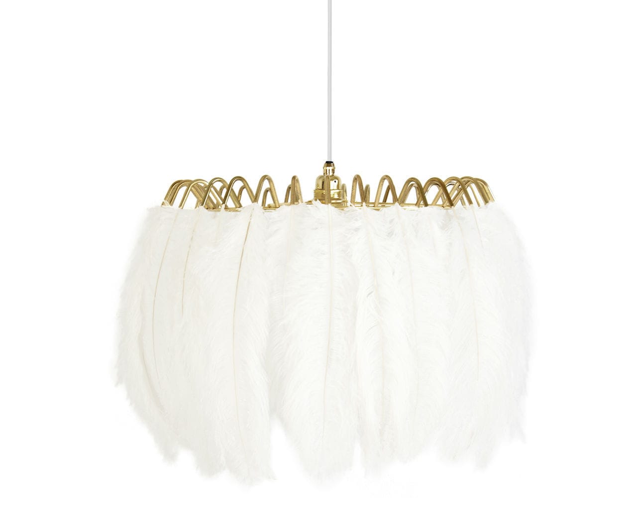 Pendant lamp - FEATHER - Mineheart - steel / feather / contemporary