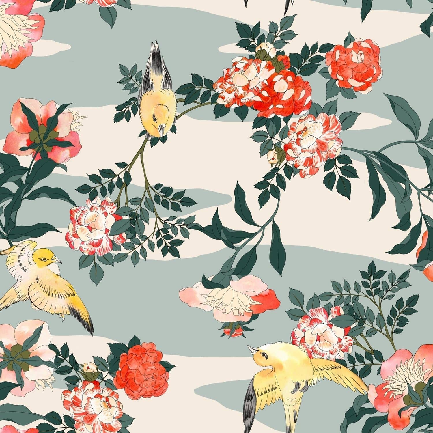 Contemporary wallpaper - OBI - Olivier Thévenon Selection - floral ...