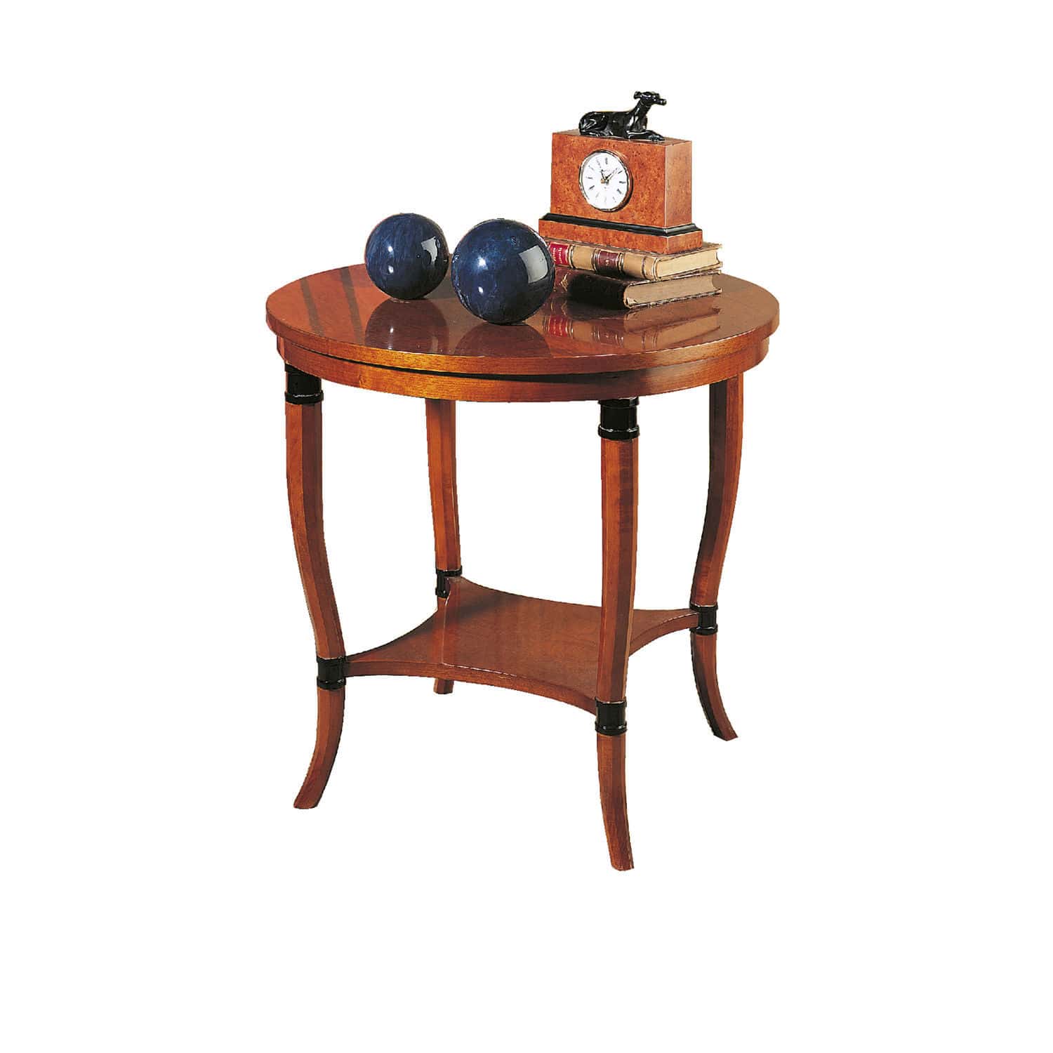 Traditional side table - FARO - ACANTO - wood veneer / wooden base / round