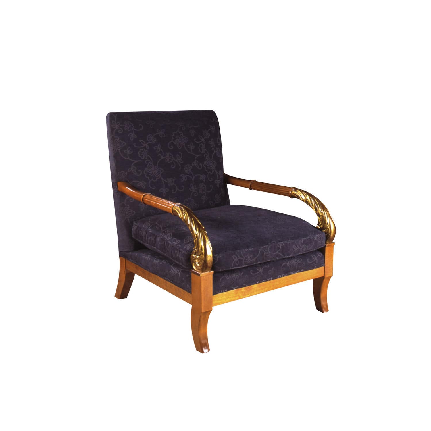 Traditional lounge chair - OLMOS - ACANTO - fabric / beech / cushion