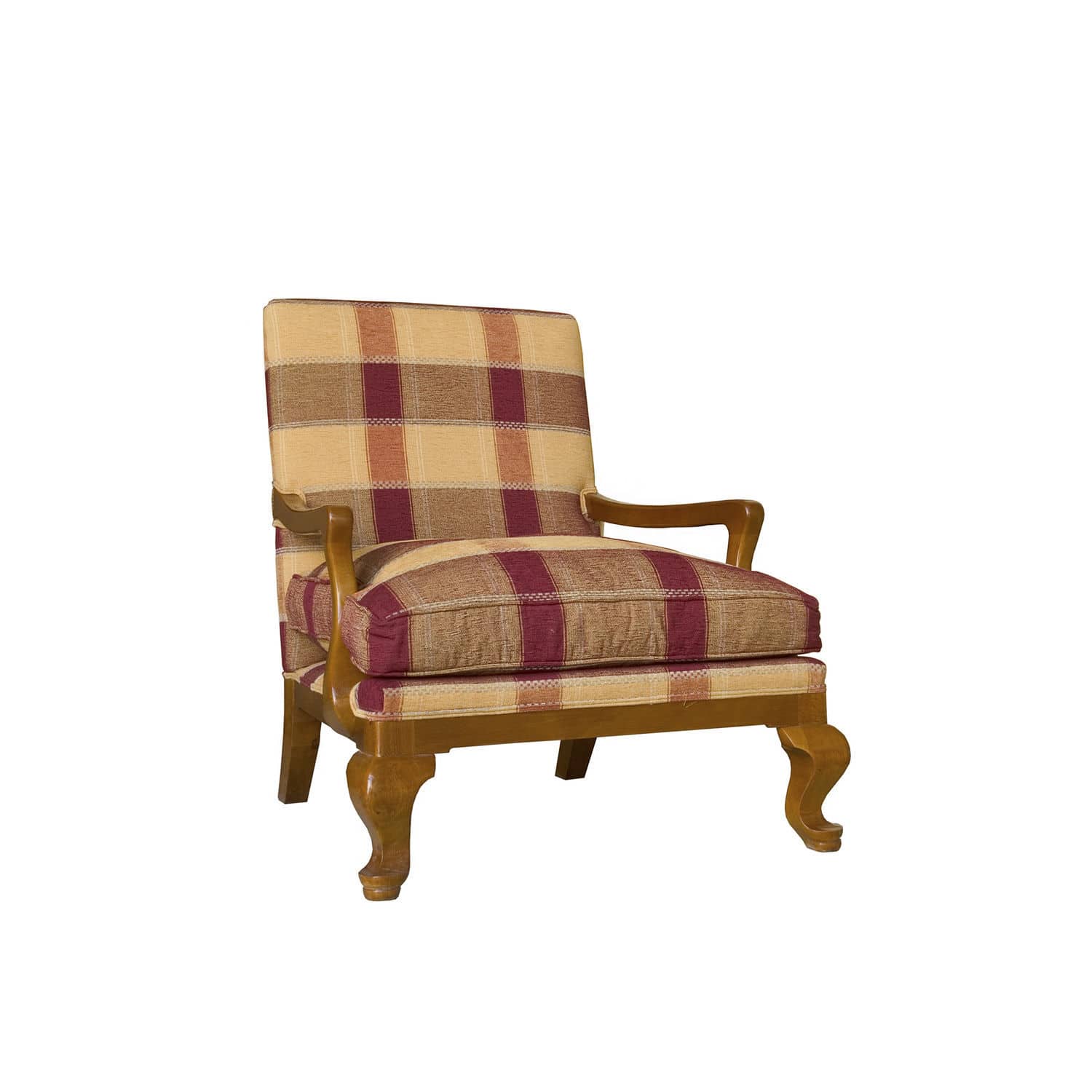 Traditional lounge chair - RODAS - ACANTO - fabric / beech / cushion