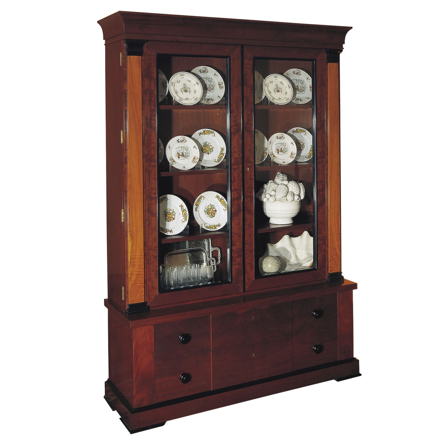 Traditional china cabinet - GUERRI - ACANTO - mahogany / wood veneer