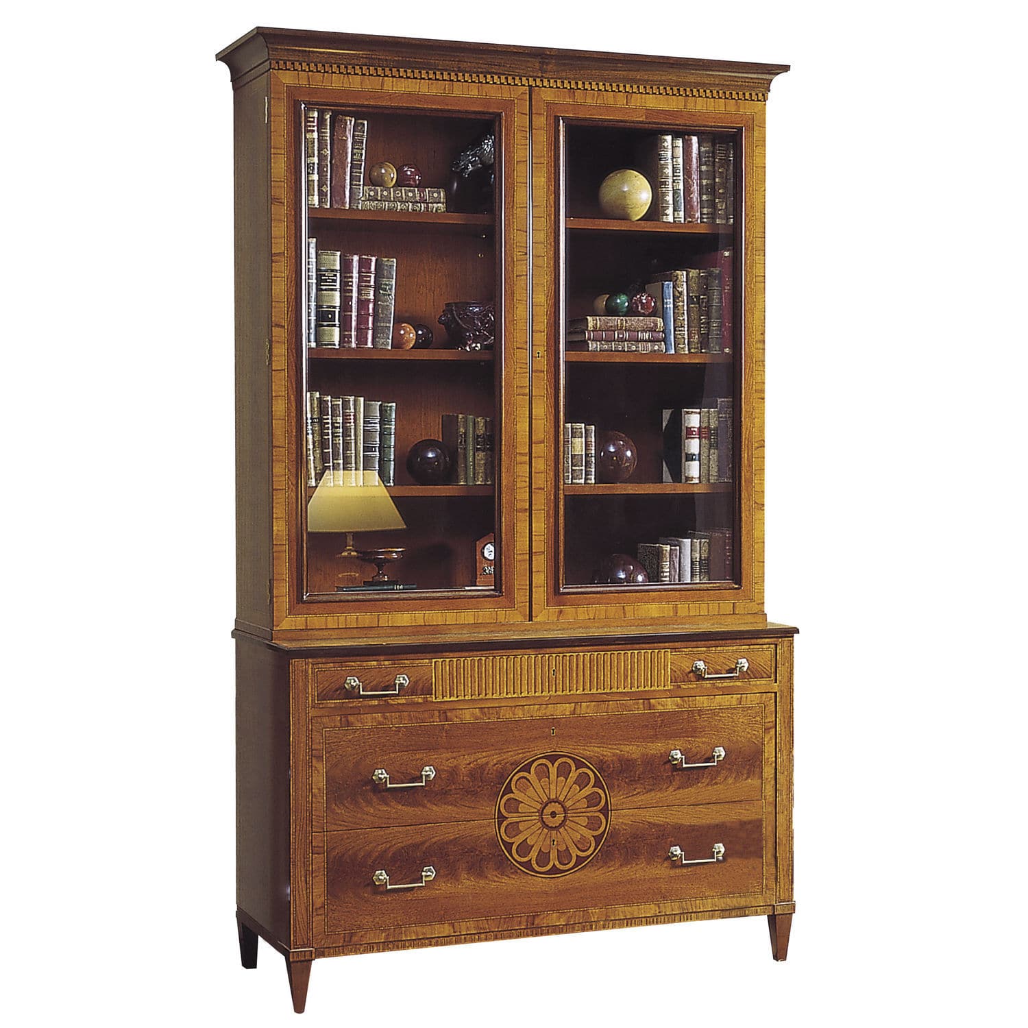 Free-standing bookcase - JERICA - ACANTO - traditional / wood veneer ...