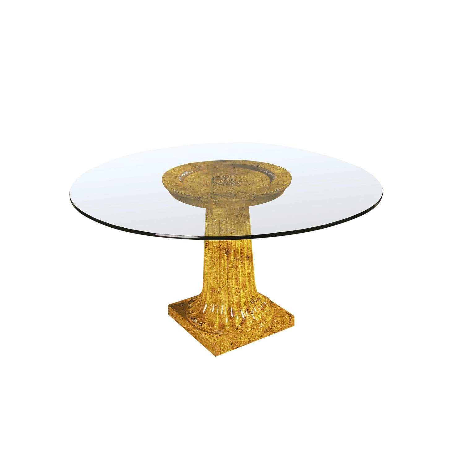 Traditional dining table - RODAS - ACANTO - glass / marble base / resin ...