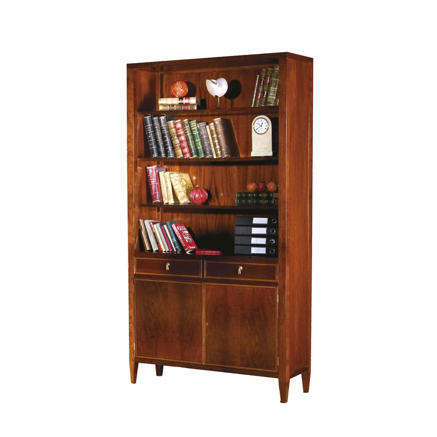 Free-standing bookcase - POTTERS - ACANTO - traditional / walnut / wood ...