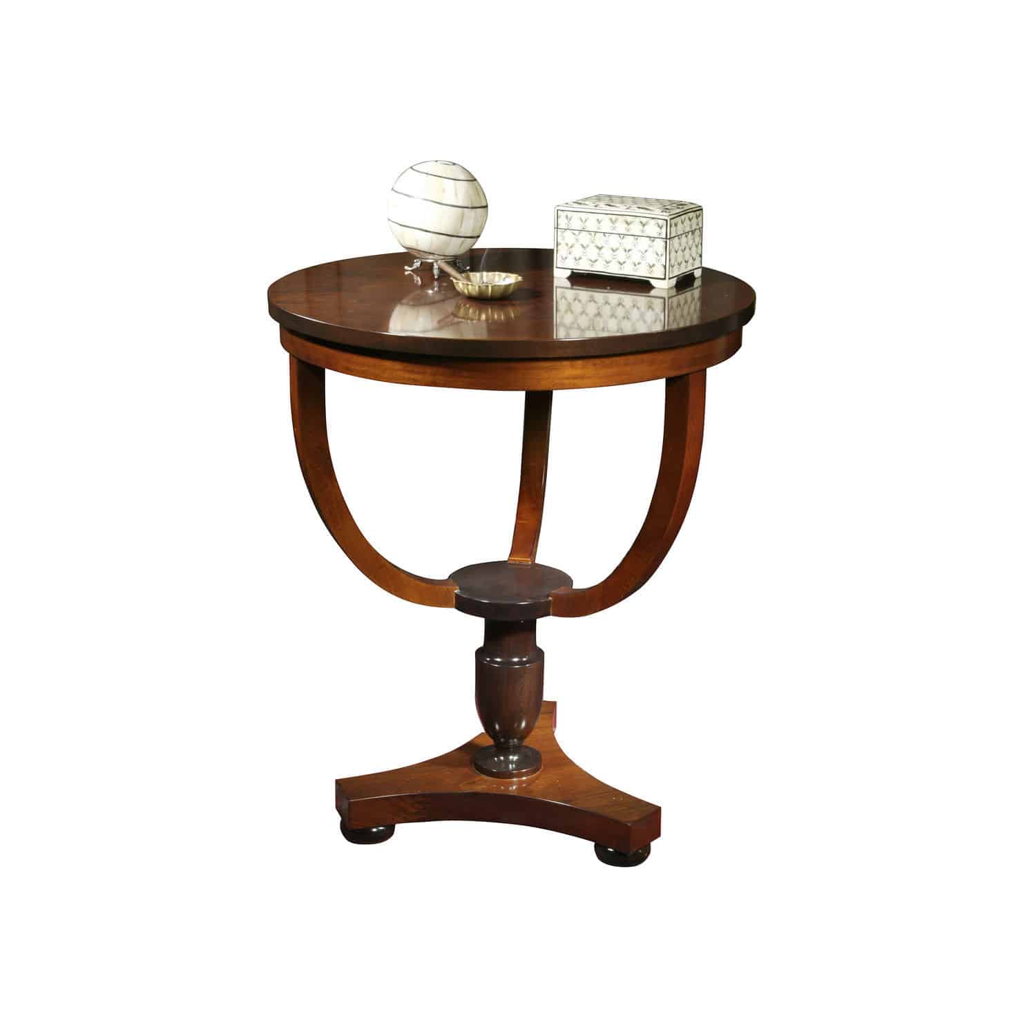 Traditional side table - VIENA - ACANTO - wood veneer / wooden base / round