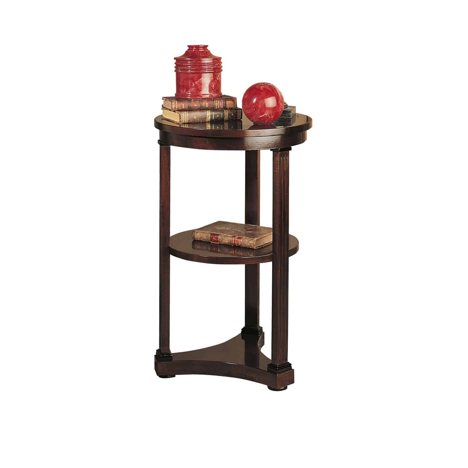 Traditional side table - CAÑAL - ACANTO - wood veneer / wooden base / round