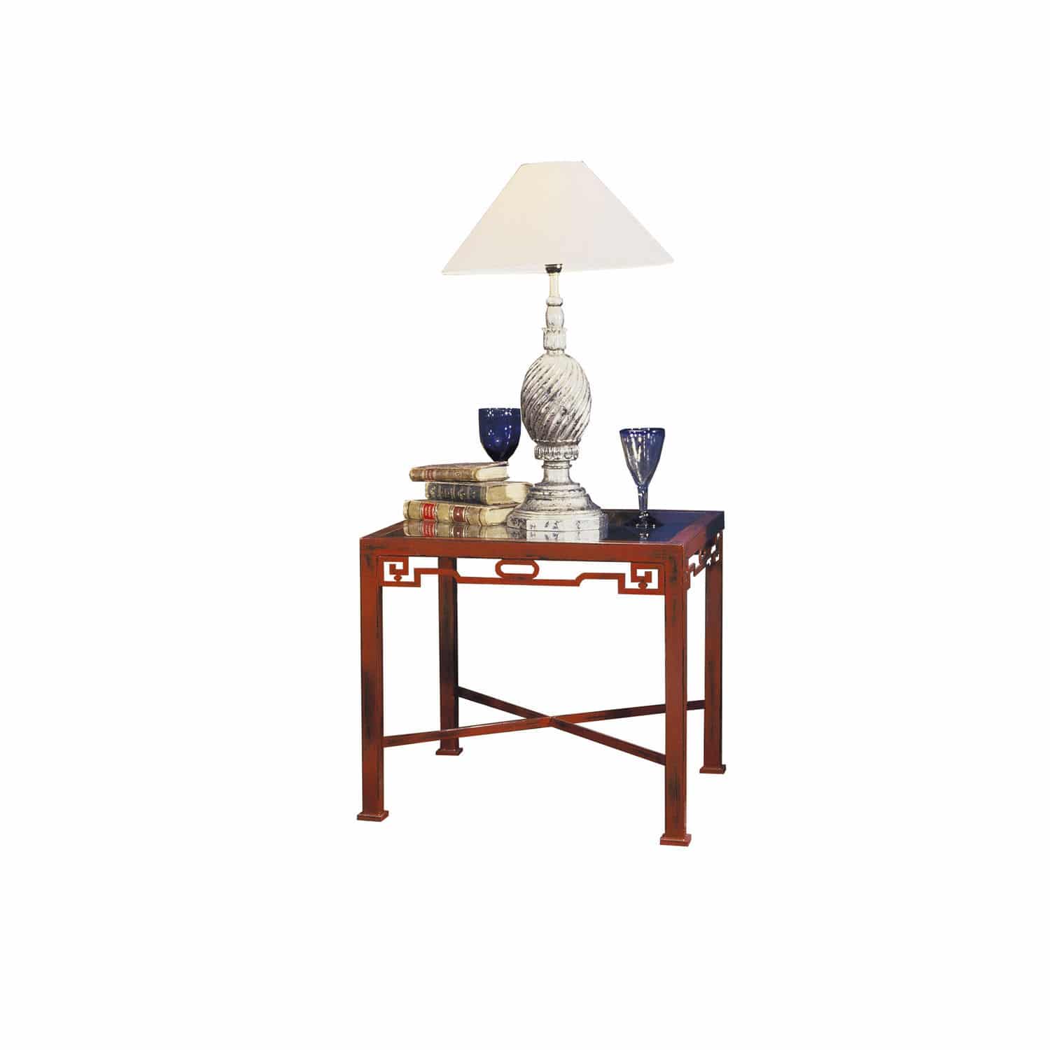 Traditional side table - JAPON - ACANTO - metal / metal base / square