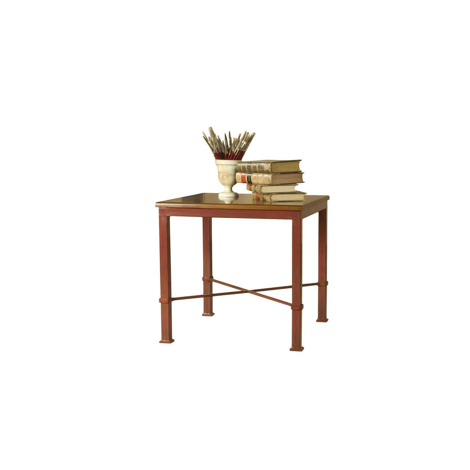 Traditional side table - AYORA - ACANTO - wooden / metal base / square