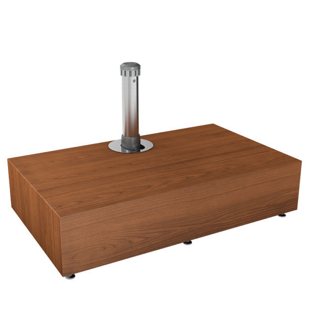 Metal patio umbrella base - HALF ALUMA-CRETE - TUUCI - wooden