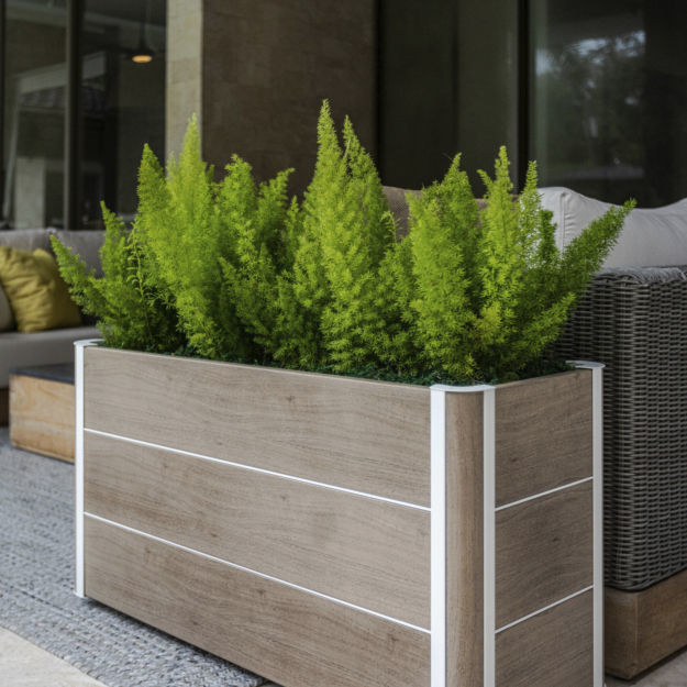 Teak planter - HIGHLAND - TUUCI - rectangular / contemporary / for ...