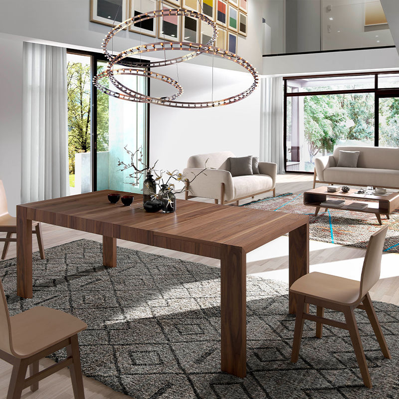 Contemporary dining table - 1012 - Angel Cerdá - walnut / walnut base ...