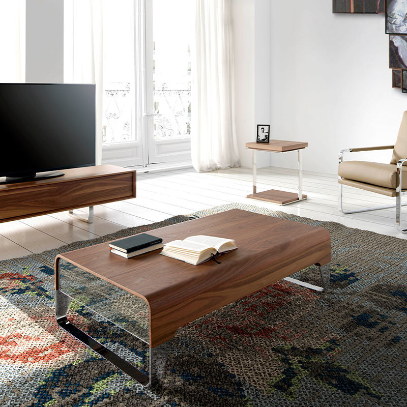 Contemporary coffee table - 2001 - Angel Cerdá - walnut / lacquered MDF ...