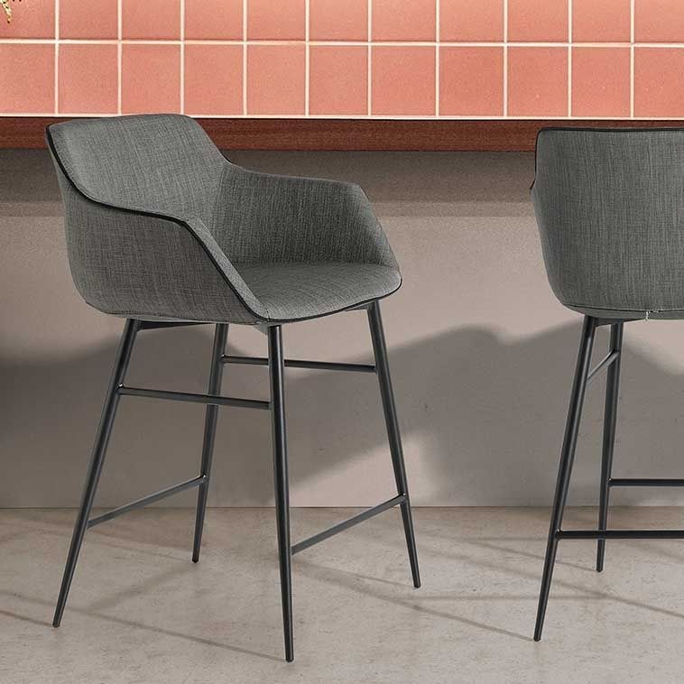 Contemporary bar chair - 4089 - Angel Cerdá - indoor / fabric / steel base