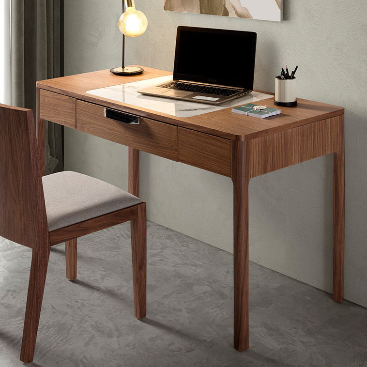 Free-standing desk - 7043 - Angel Cerdá - contemporary / walnut / straight