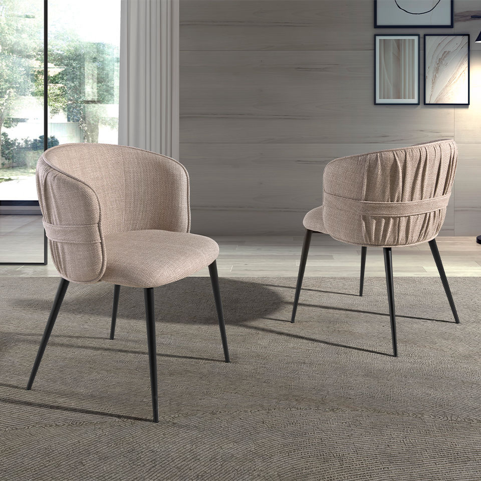 Contemporary chair - 4146 - Angel Cerdá - indoor / fabric / stainless ...