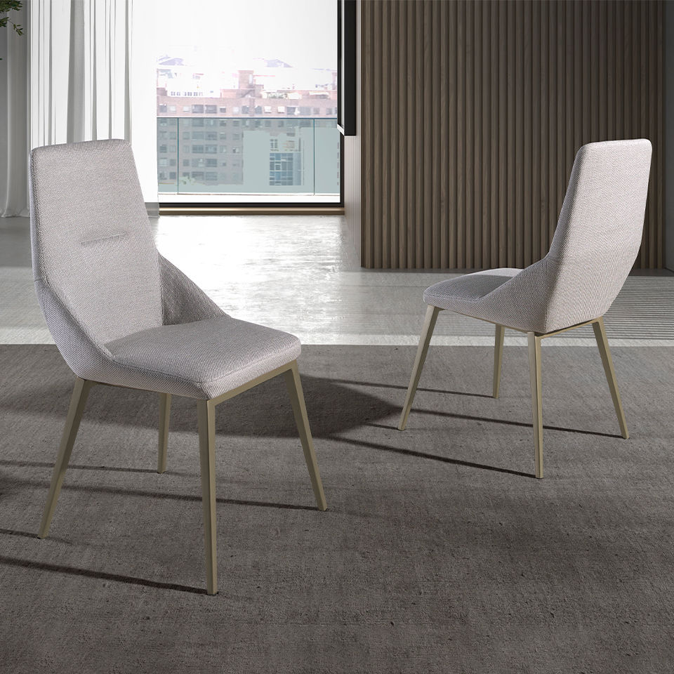 Contemporary chair - 4132 - Angel Cerdá - indoor / fabric / stainless ...