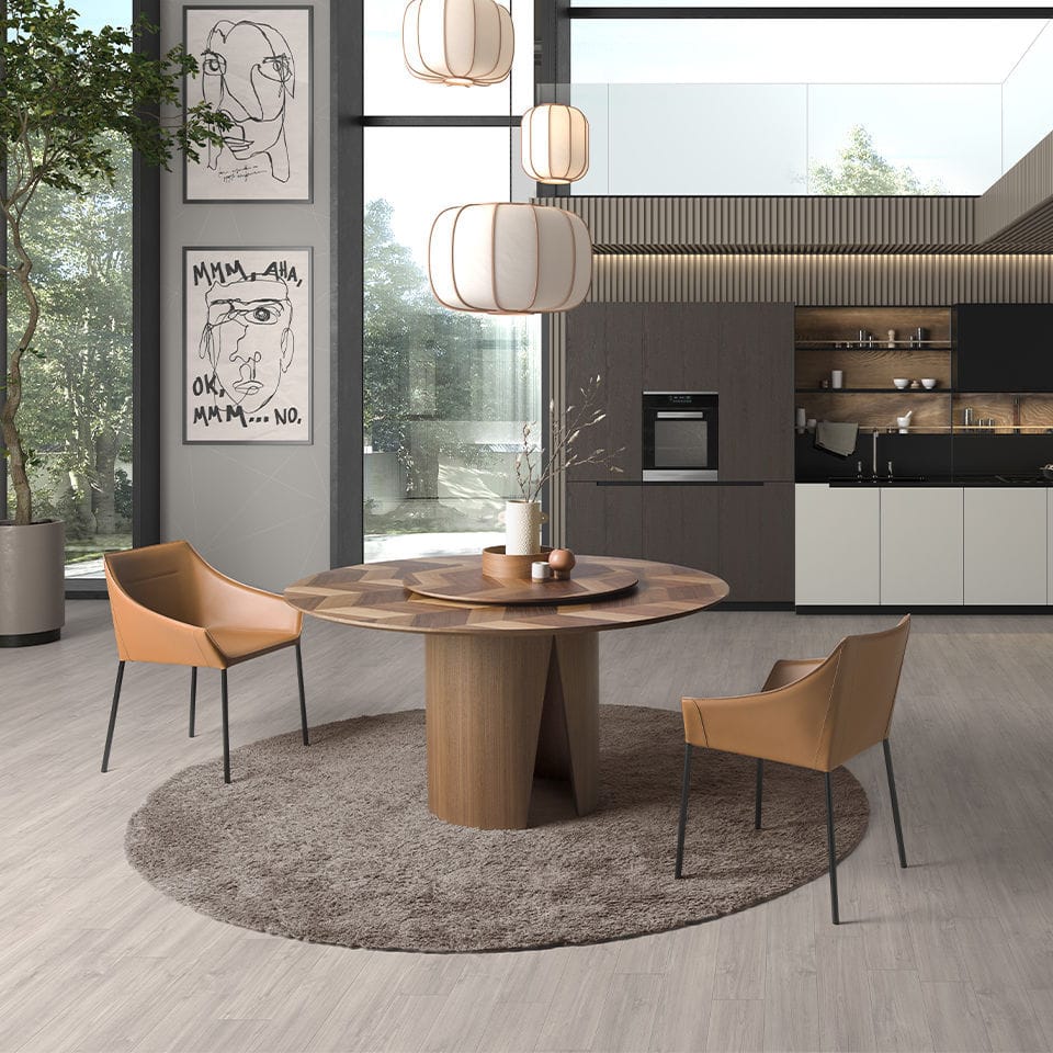 Contemporary dining table - 1130 - Angel Cerdá - wood veneer / wood ...