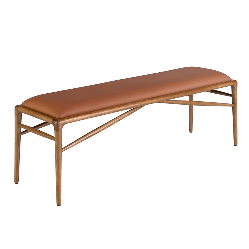 Contemporary upholstered bench - 5112 - Angel Cerdá - leather / steel ...