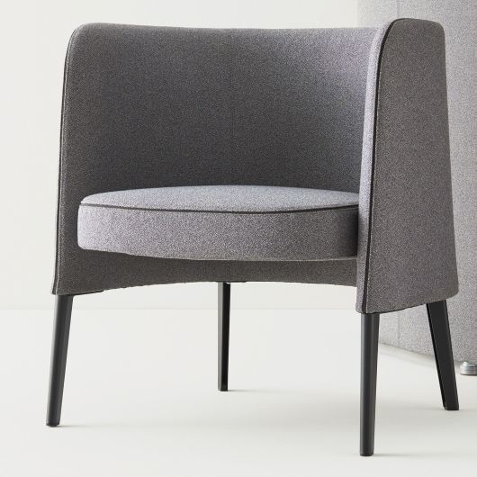 Contemporary armchair - AGORÀ - SEGIS - fabric / leather / metal