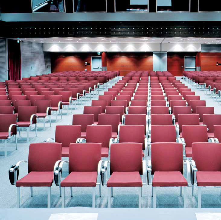 Contemporary auditorium seat - GALLERY - SEGIS - indoor / fabric / leather