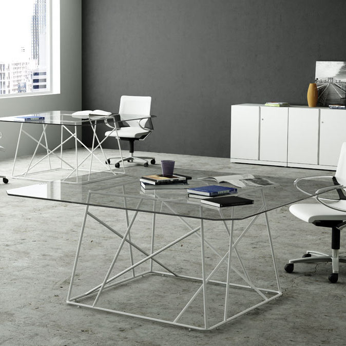 Contemporary boardroom table - CE - FAMO - wooden / metal base / wooden ...