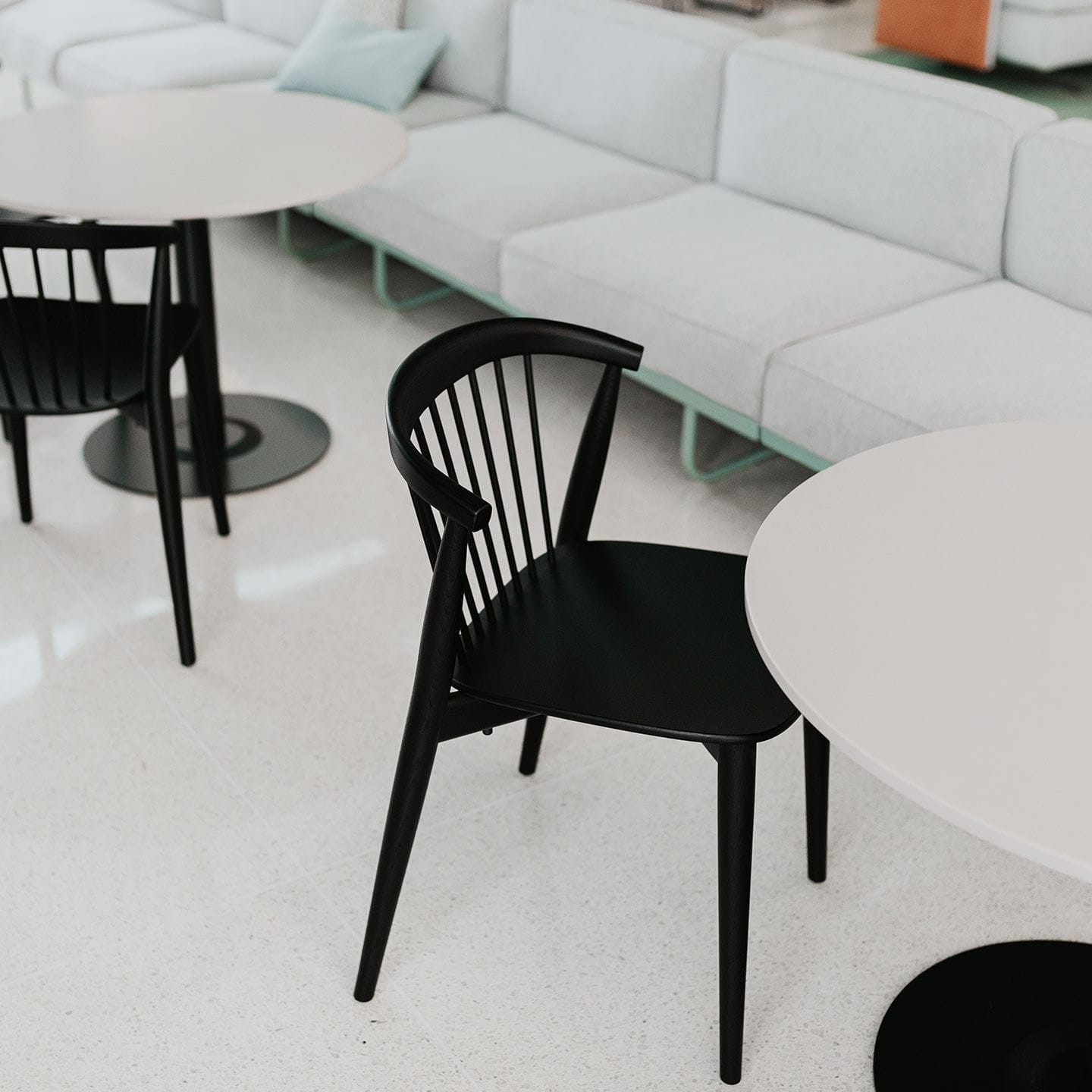 Contemporary stool - NEWOOD - Haworth - fabric / wooden base / upholstered