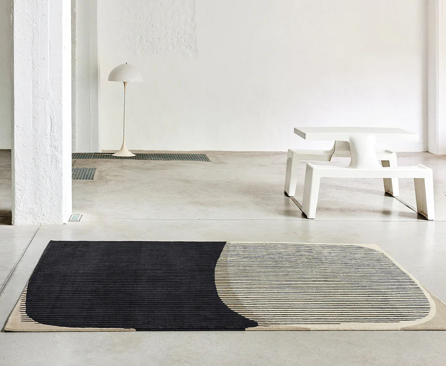Contemporary rug - SNOOP - SERGE LESAGE - striped / New Zealand wool ...