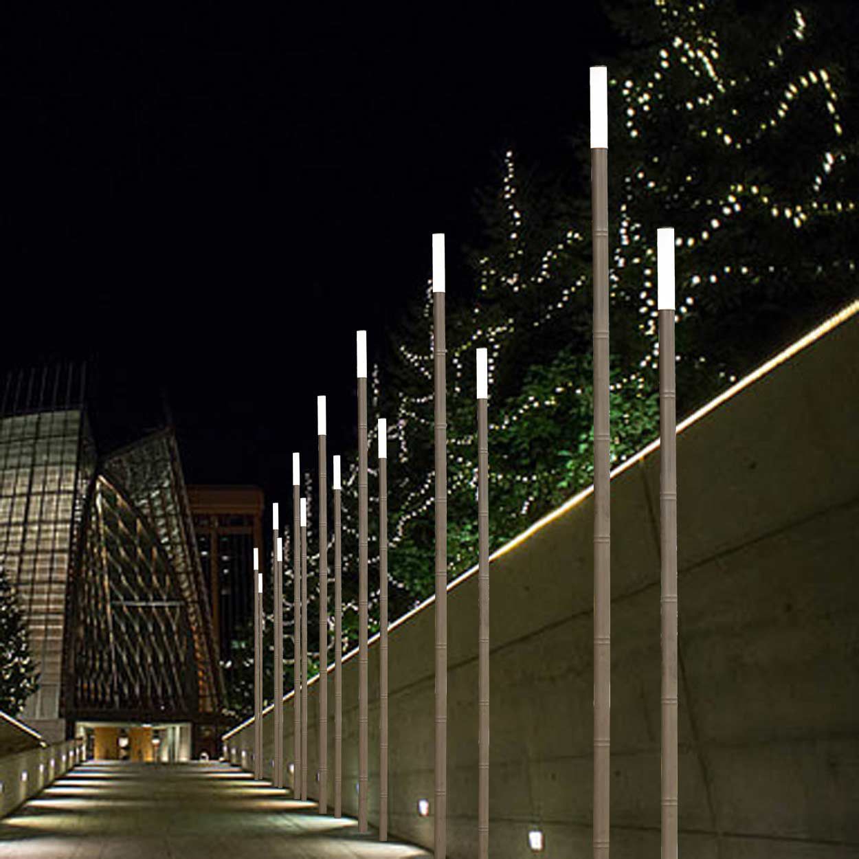 Contemporary light column - BAMBOO - Inverlight Srl - stainless steel ...