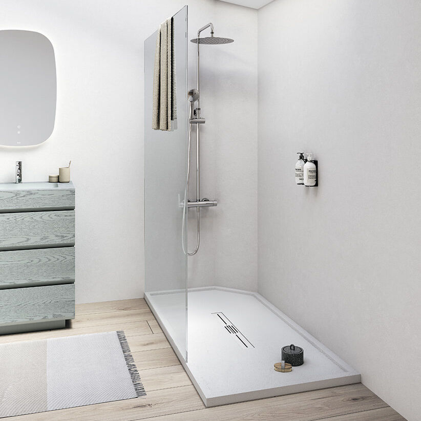 Rectangular shower tray - PRIVILEGE - Fiora - tileable / ceramic / non-slip