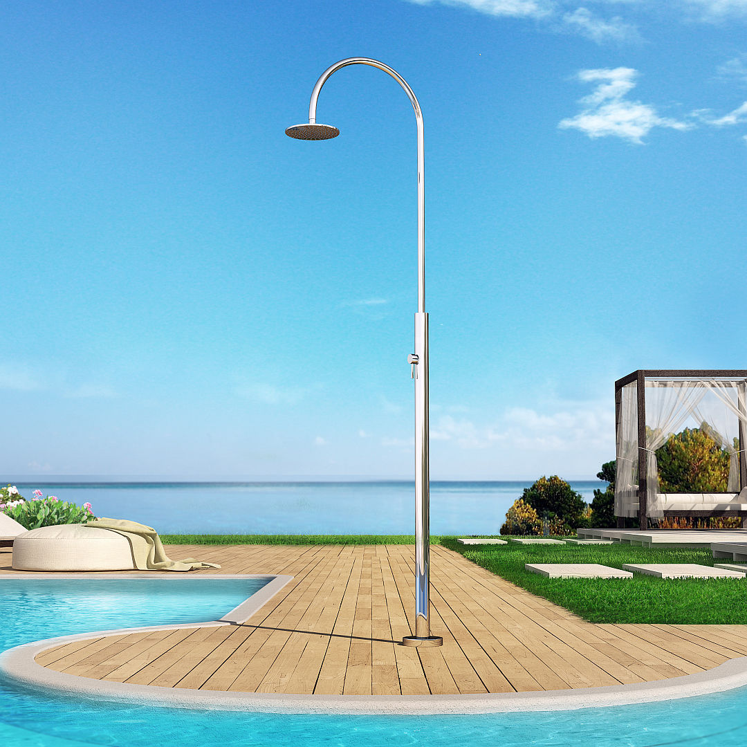 Pool outdoor shower - ARIA CYLINDER M BEAUTY - Inoxstyle - stainless steel