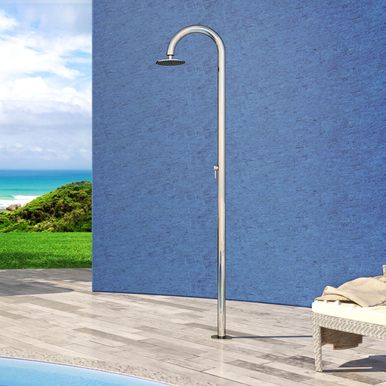 Pool outdoor shower - SOLE 60 M - 316L - Inoxstyle - multi-function ...