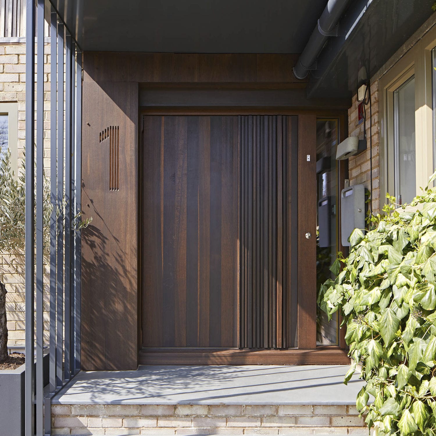 Entry door - BARI - Urban Front - hardwood / pivoting with offset axis ...