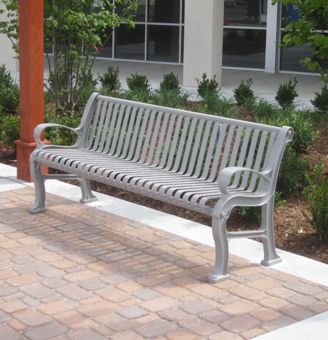 Traditional public bench - MLB300 - Maglin Site Furniture - ipe / steel ...
