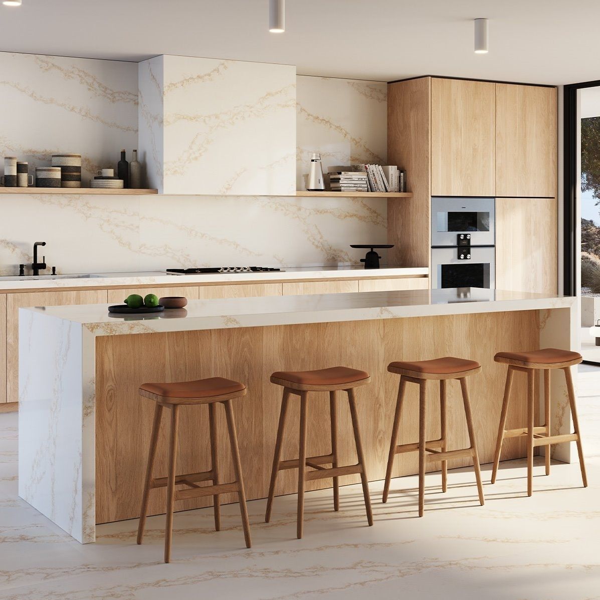 Cladding natural stone slab - MUSA Bianco Serena - lapitec - for ...